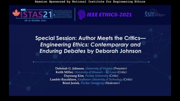 IEEE ETHICS 2021 - Author meets the critics - ‘Engineering Ethics ...